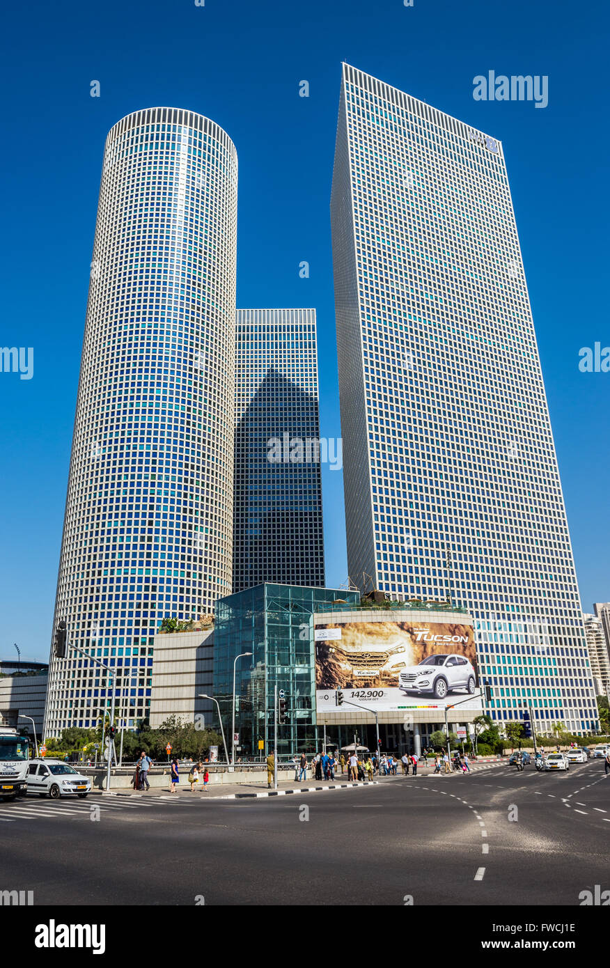 Azrieli Center Circular, Triangular and Square Towers in Tel Aviv Stock ...