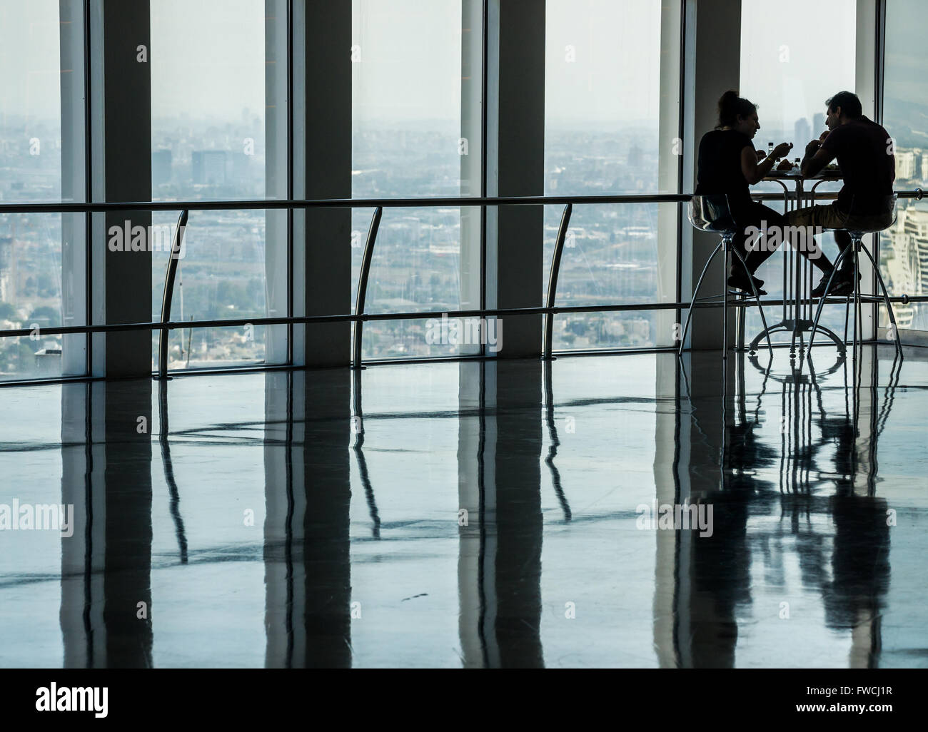 observation deck on the top floor of Azrieli Center Circular Tower in ...