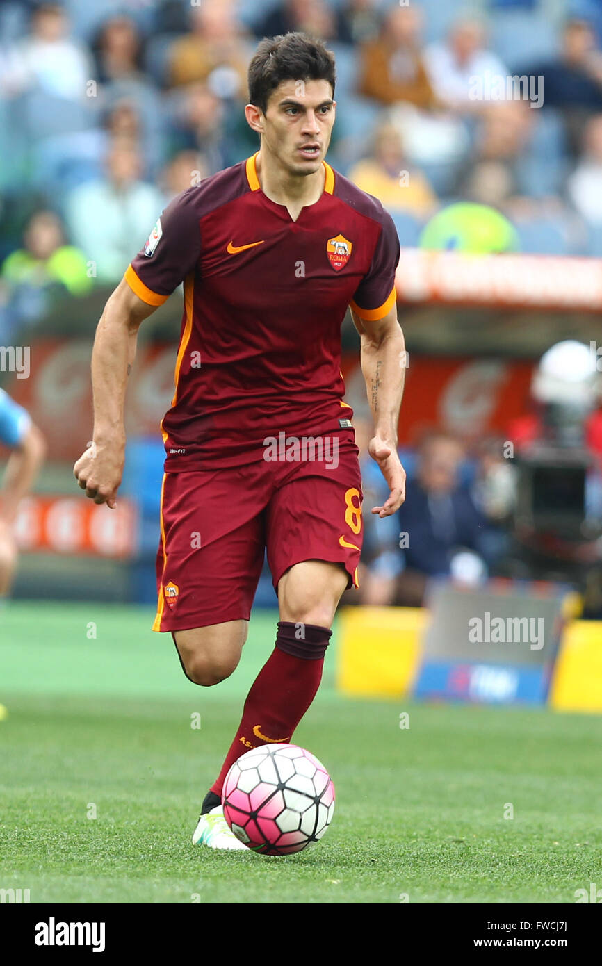 Stadium Olimpico, Rome, Italy. 03rd Apr, 2016. Serie A football league ...