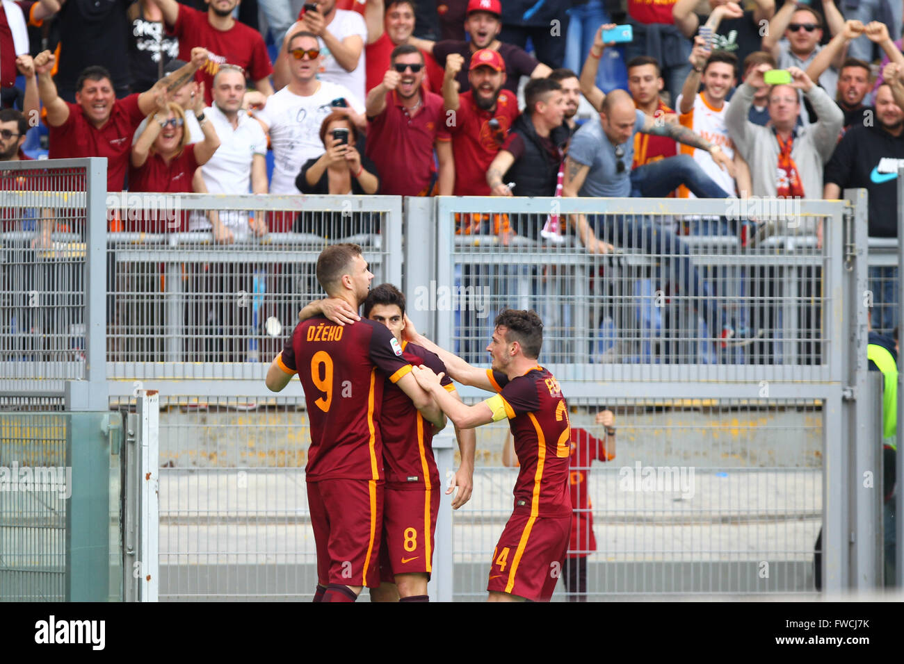 Stadium Olimpico, Rome, Italy. 03rd Apr, 2016. Serie A football league ...