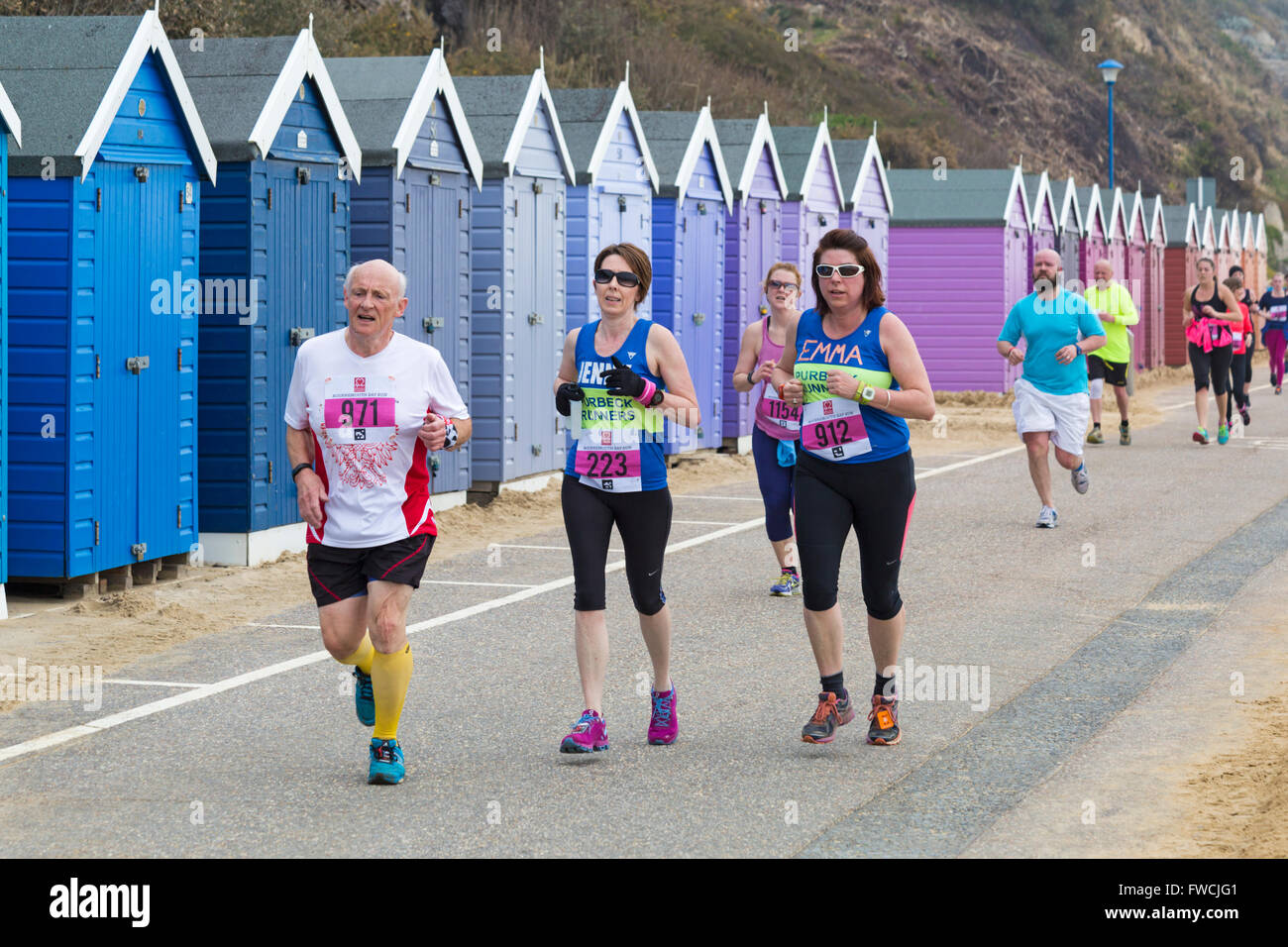 Bournemouth, Dorset, UK 3 April 2016. Runners taking part in the 10k ...