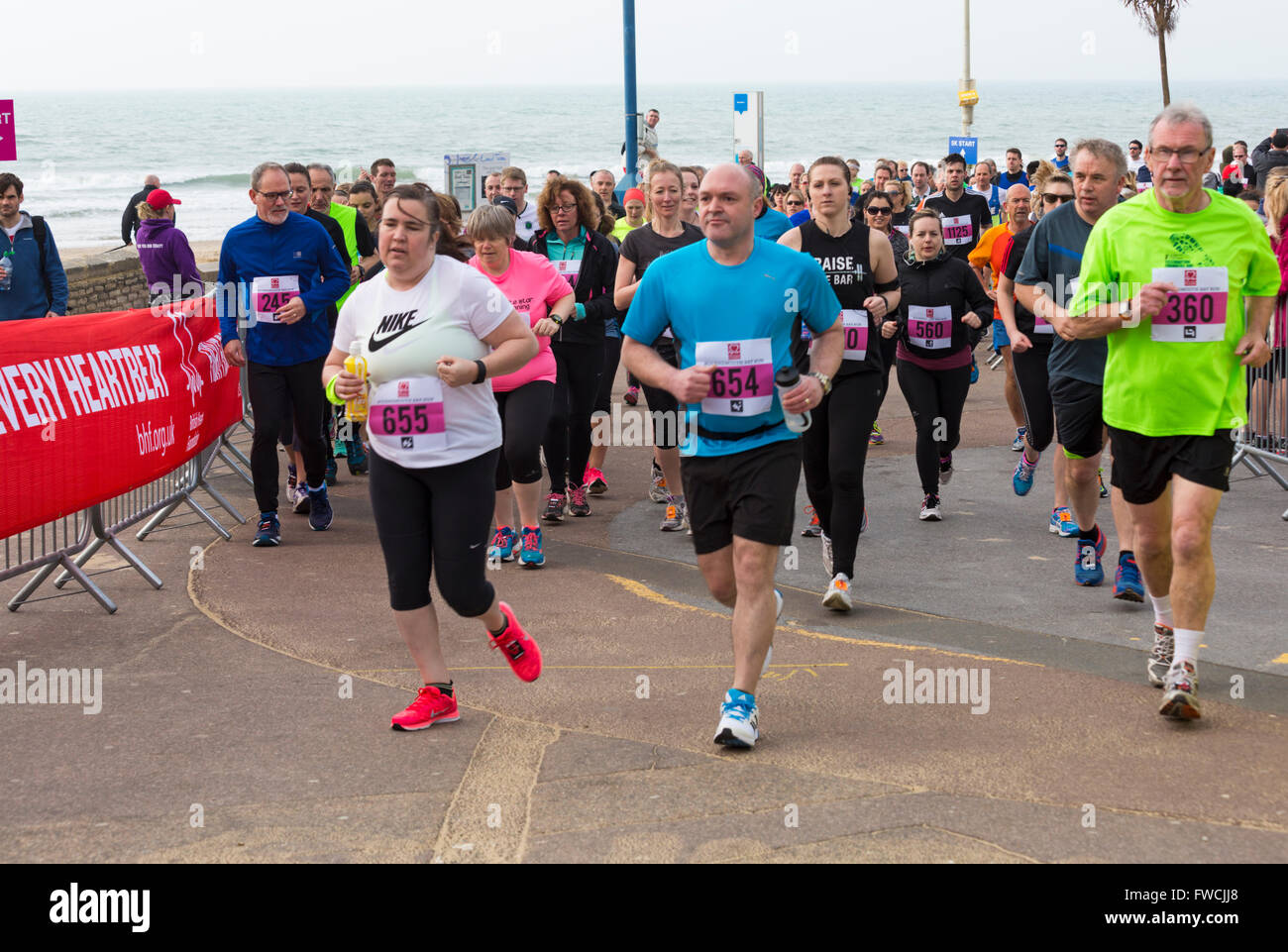Bournemouth, Dorset, UK 3 April 2016. Runners taking part in the 10k ...