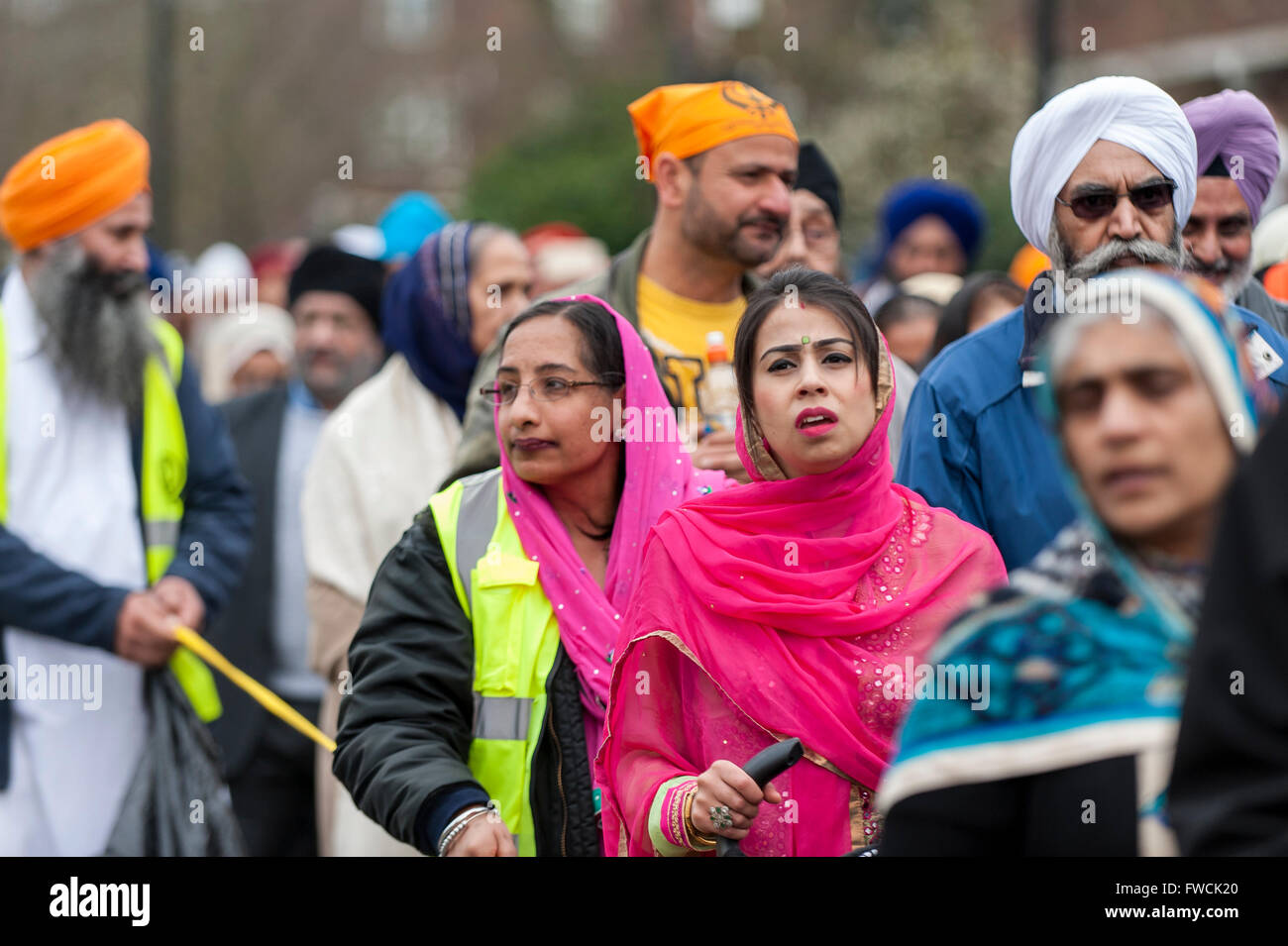 London, UK. 3 April 2016. Thousands of Sikhs turn out for the colourful ...