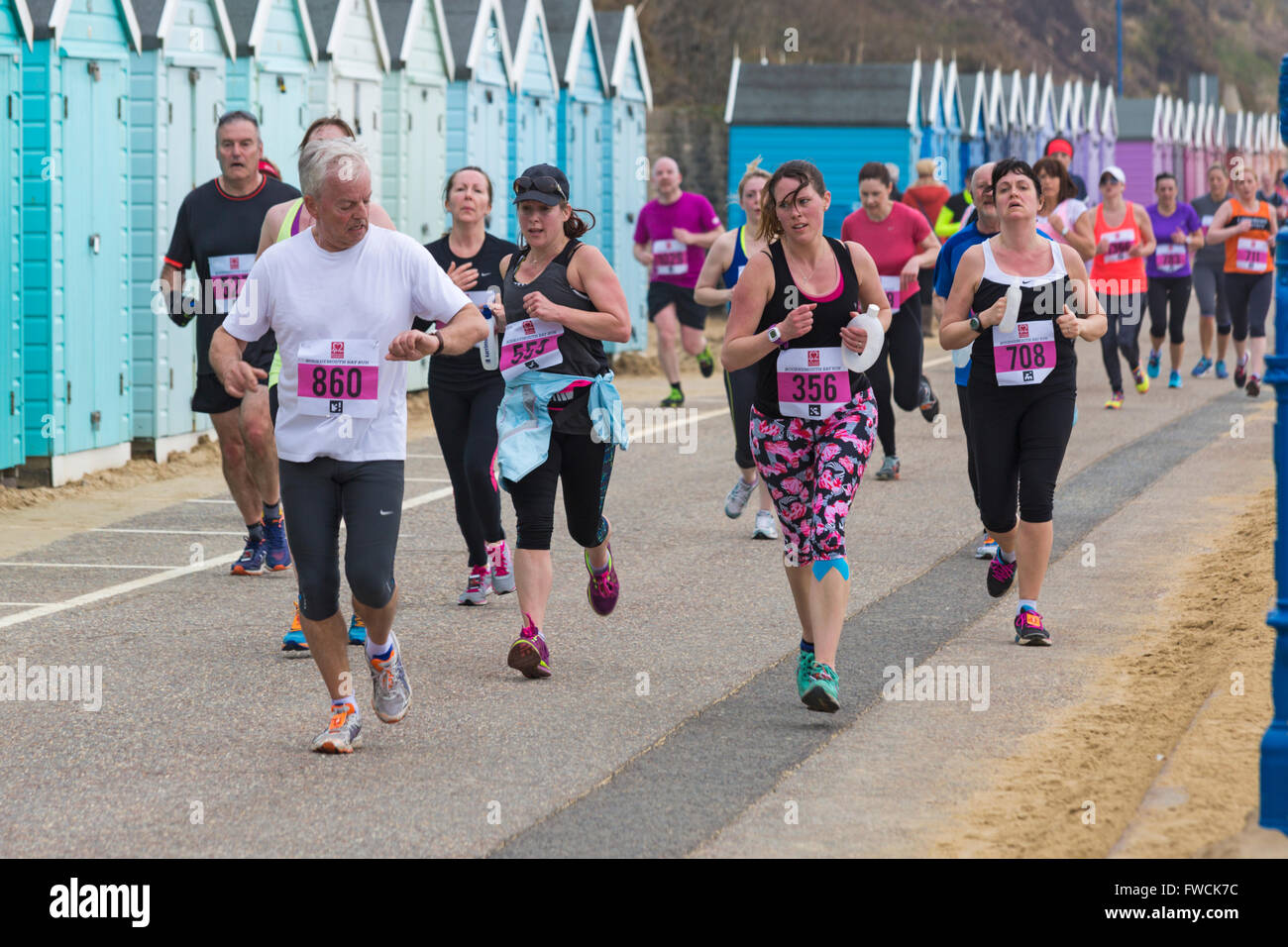 Bournemouth, Dorset, UK 3 April 2016. Runners taking part in the 10k ...