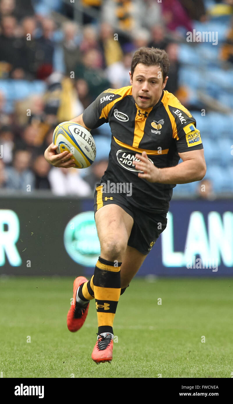 Ricoh Arena, Coventry, UK. 03rd Apr, 2016. Rugby Aviva Premiership ...