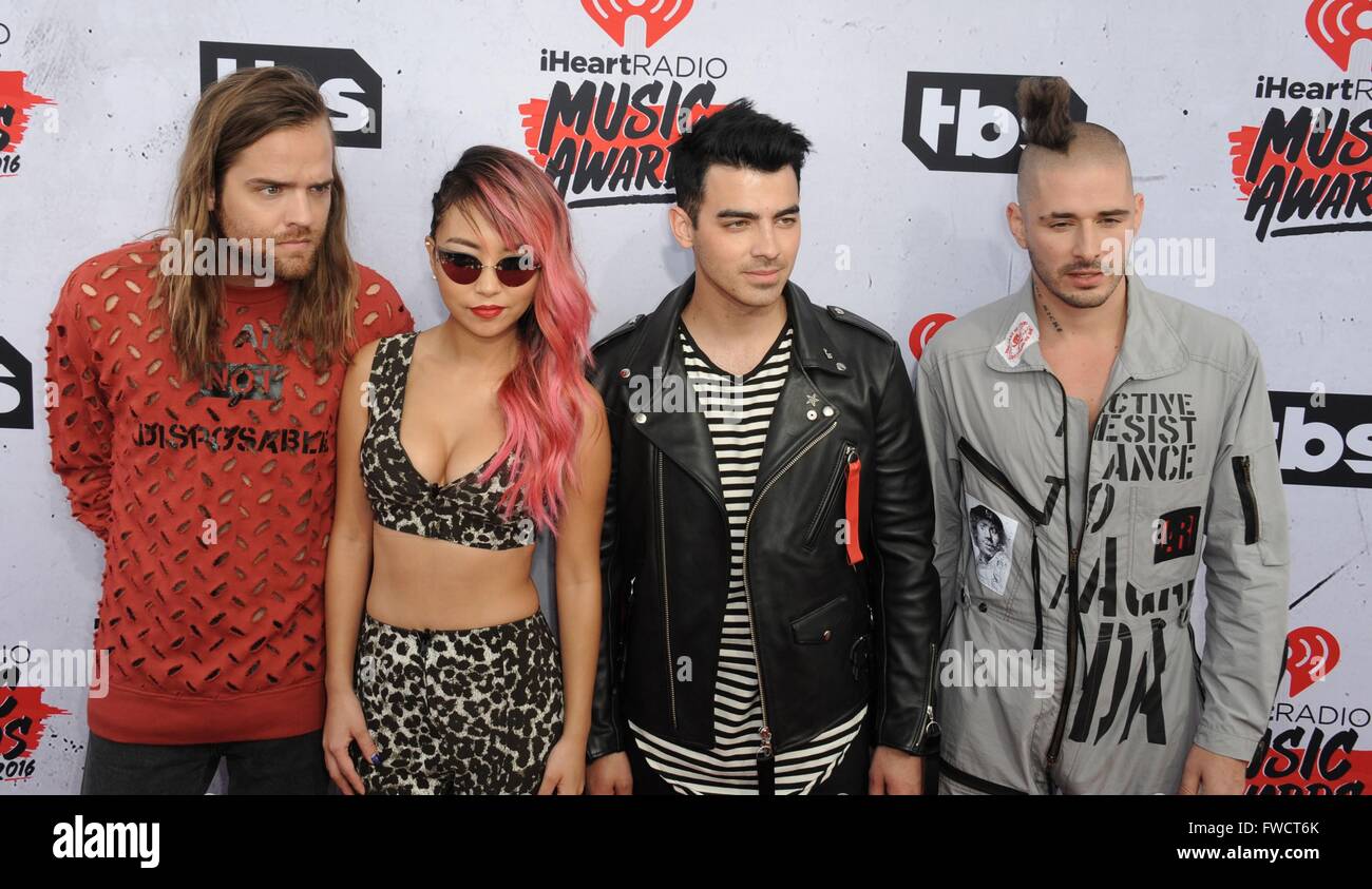Los Angeles, CA, USA. 3rd Apr, 2016. DNCE at arrivals for The ...
