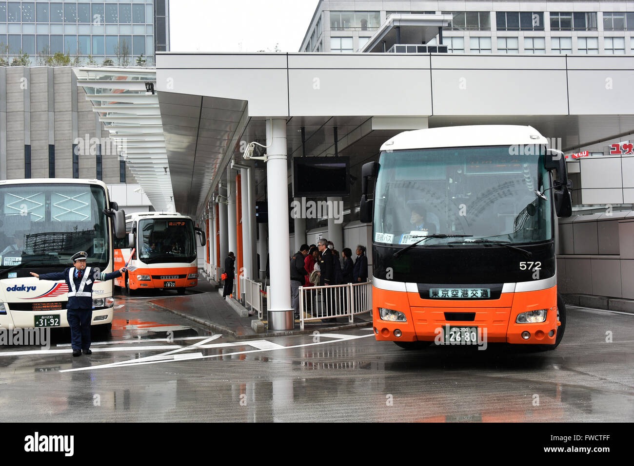 Tokyo, Japan. 4th Apr, 2016. Shinjuku Expressway Bus Terminal starts ...