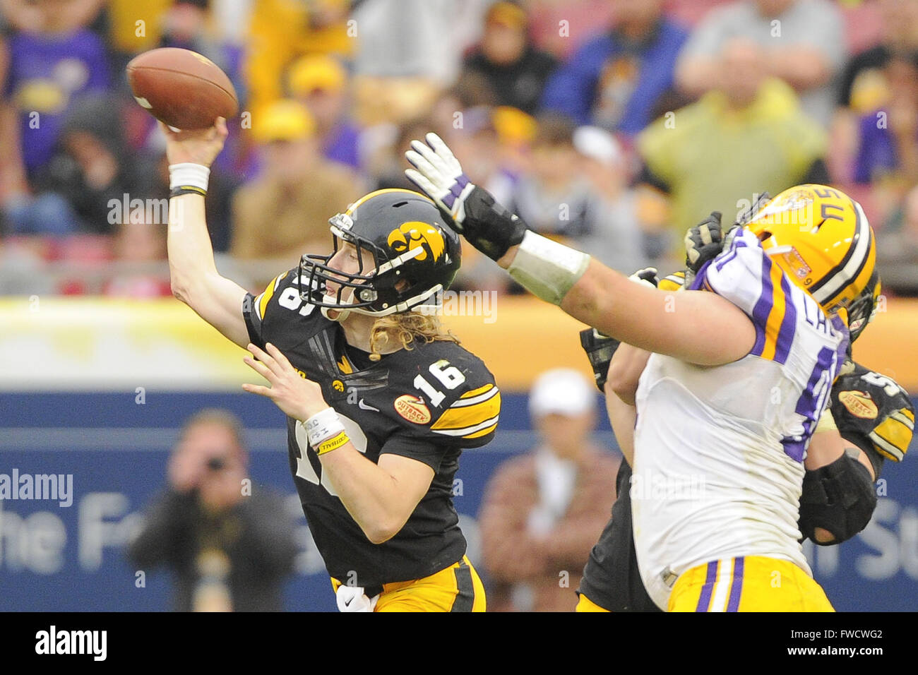 Tampa, FL, USA. 1st Jan, 2014. Iowa Hawkeyes quarterback C.J. Beathard ...