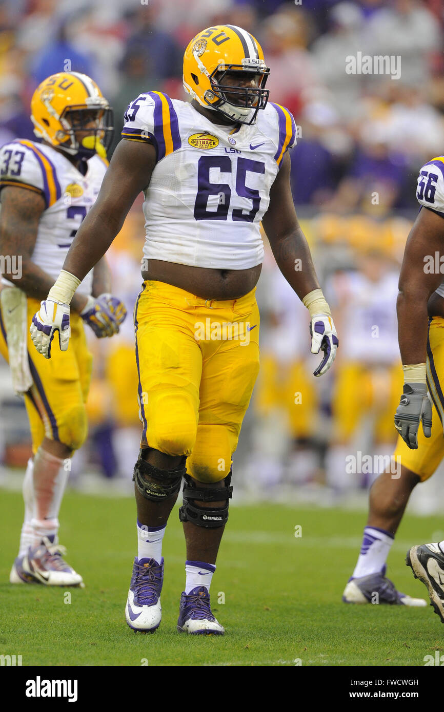 Tampa, FL, USA. 1st Jan, 2014. LSU Tigers offensive tackle Jerald ...