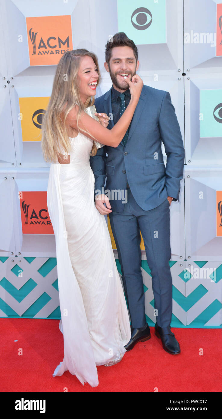 Las Vegas, Nevada, USA. 3rd Apr, 2016. Singer Thomas Rhett Akins jr and ...