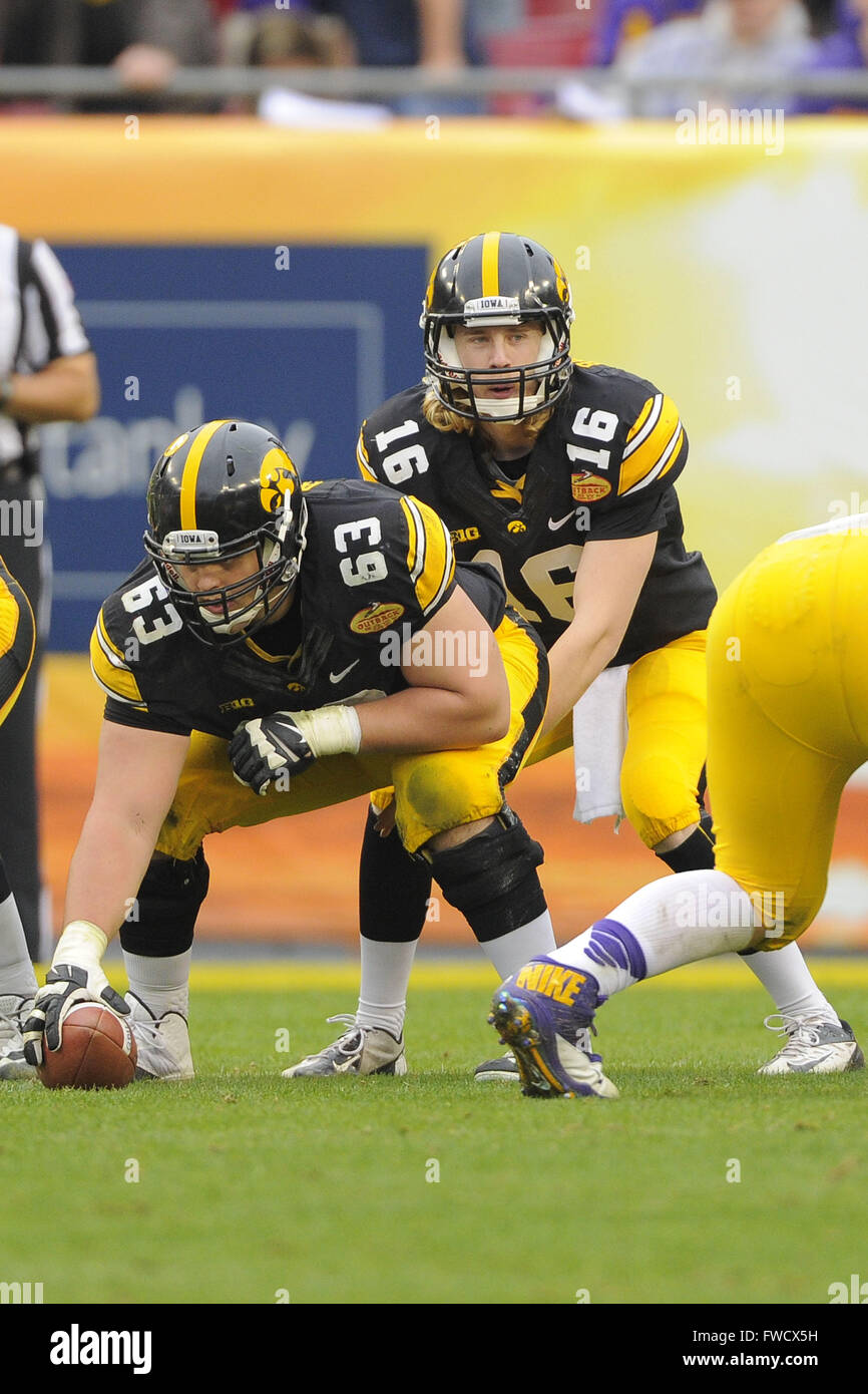 Tampa, FL, USA. 1st Jan, 2014. Iowa Hawkeyes quarterback C.J. Beathard ...