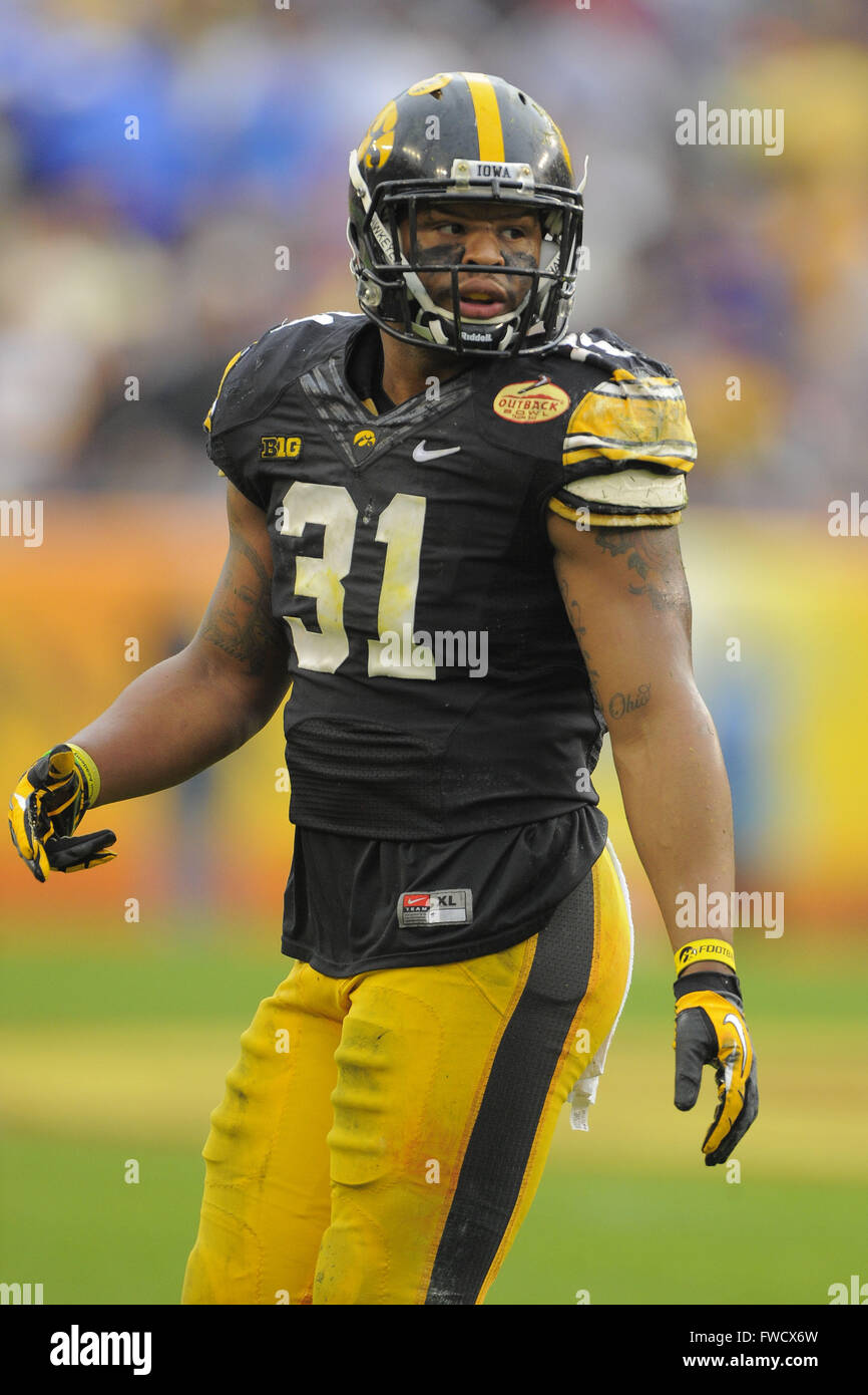 Tampa, FL, USA. 1st Jan, 2014. Iowa Hawkeyes linebacker Anthony ...