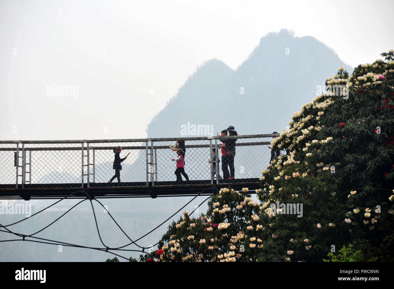 Bijie, China's Guizhou Province. 4th Apr, 2016. Tourists visit the ...