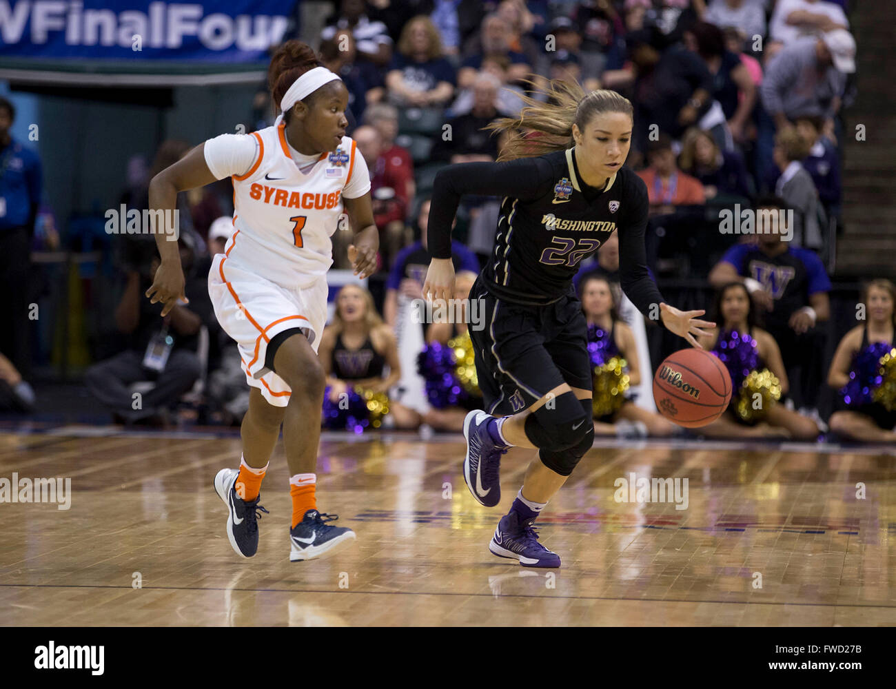 Indianapolis, Indiana, USA. 03rd Apr, 2016. Washington guard Alexus ...