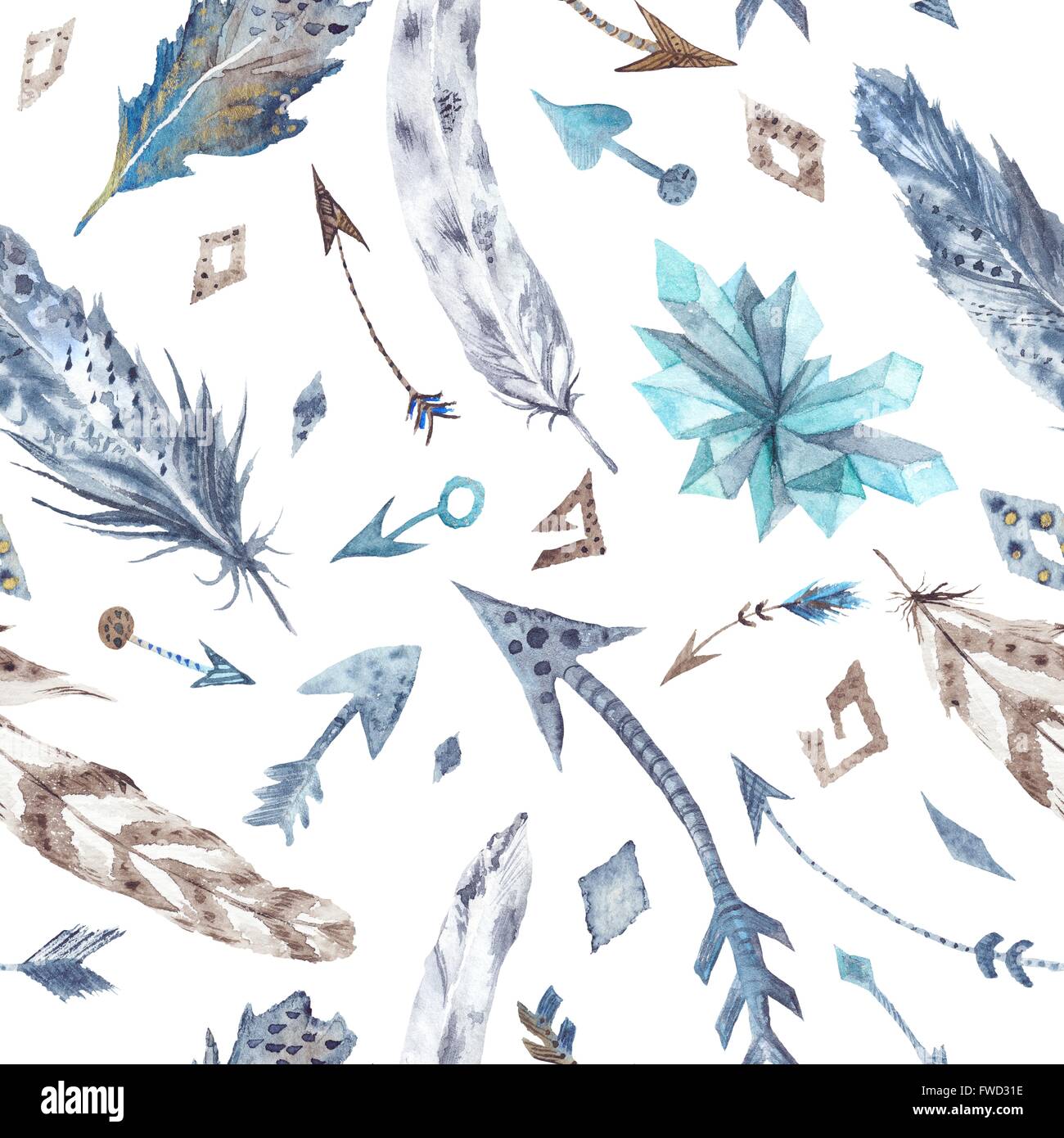 Creative hand-painted seamless texture with stylish arrows and ...