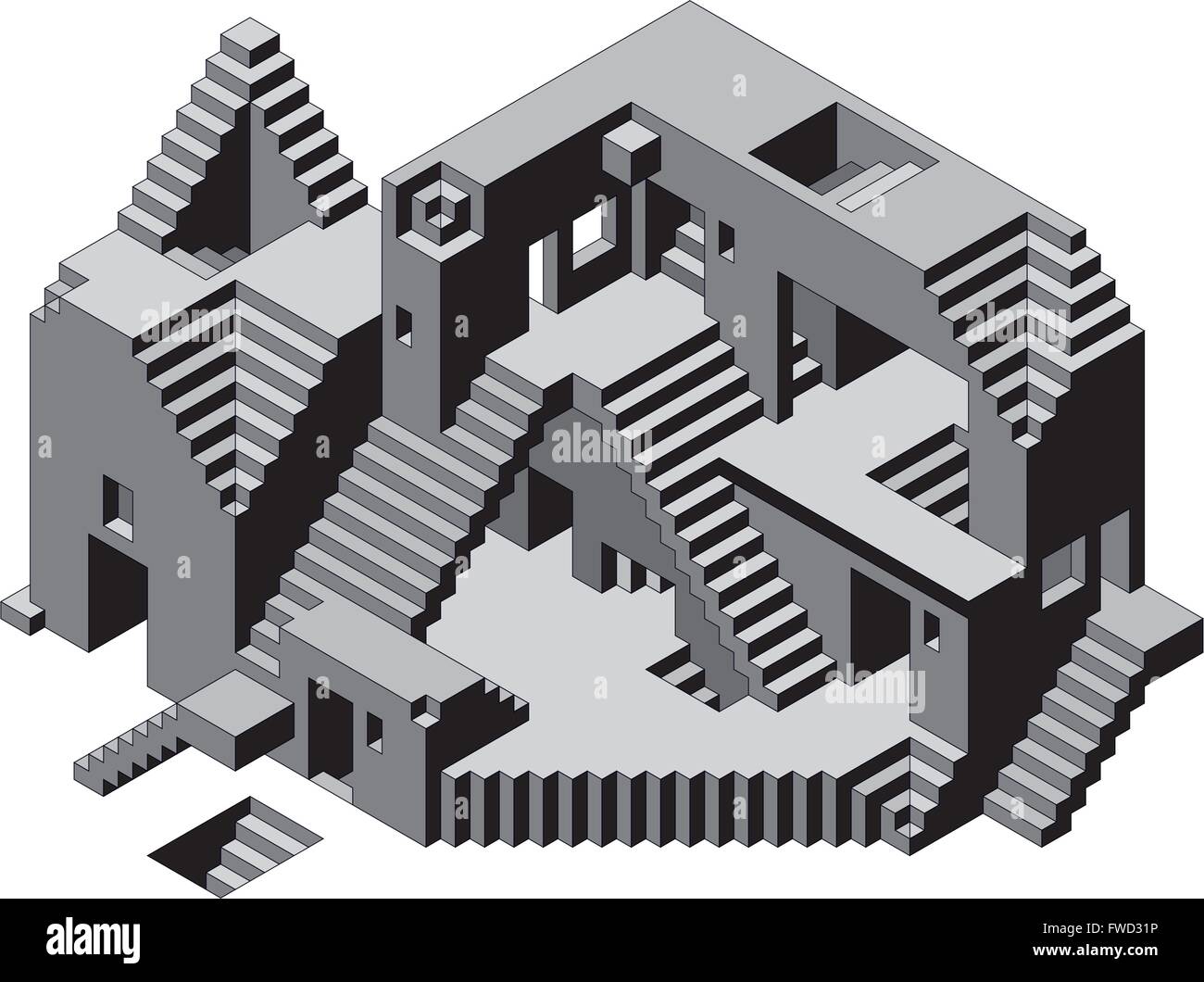 Abstract Confusion Observatory Building Vector Stock Vector Image & Art ...