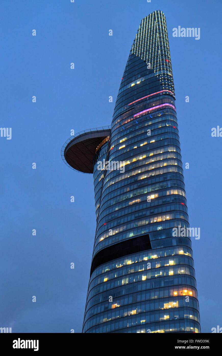 Bitexco financial tower iluminated at night, Saigon, Vietnam, Asia ...