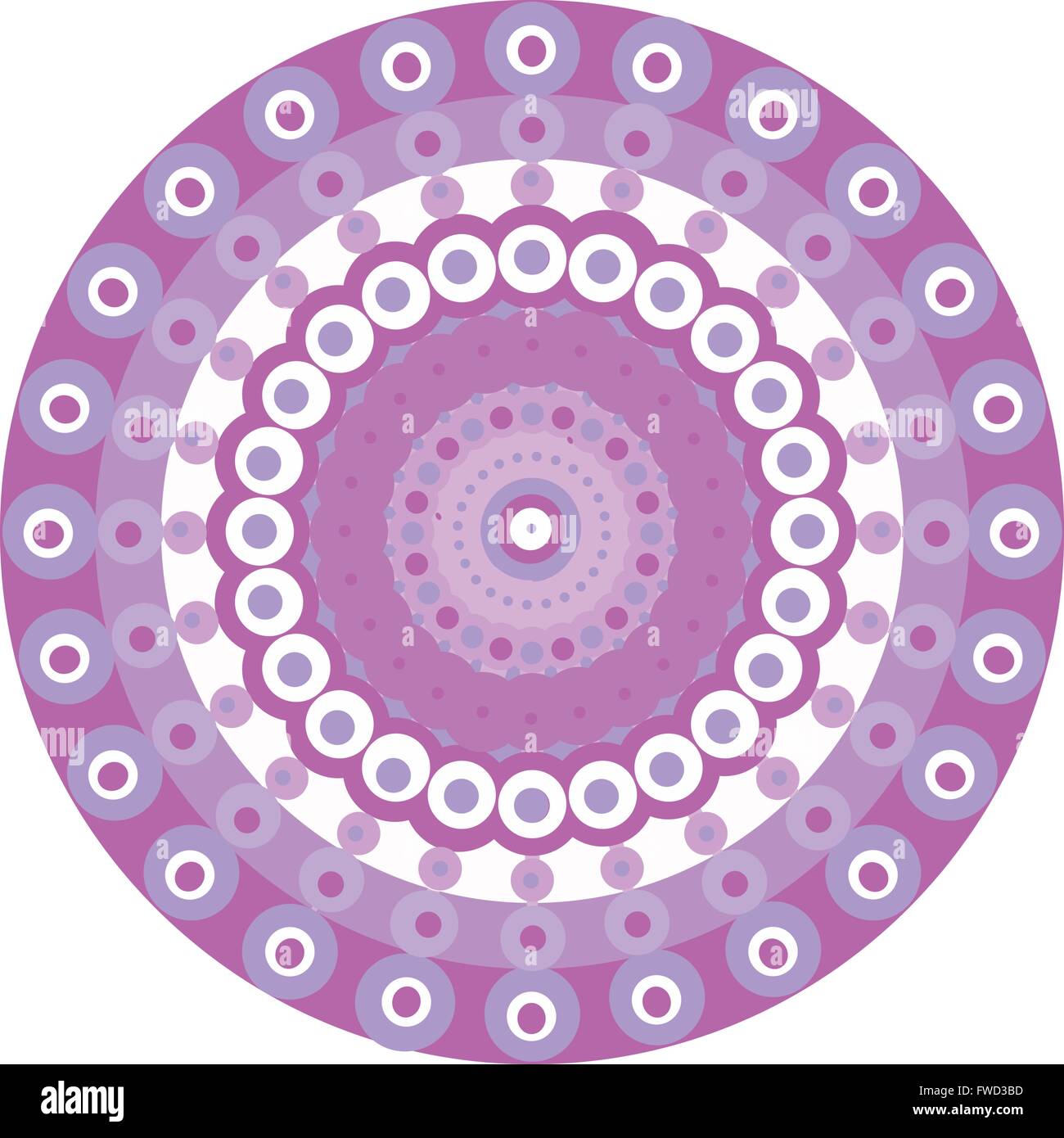 circles in circles, decorative rosetta, bright pink and violet colors ...