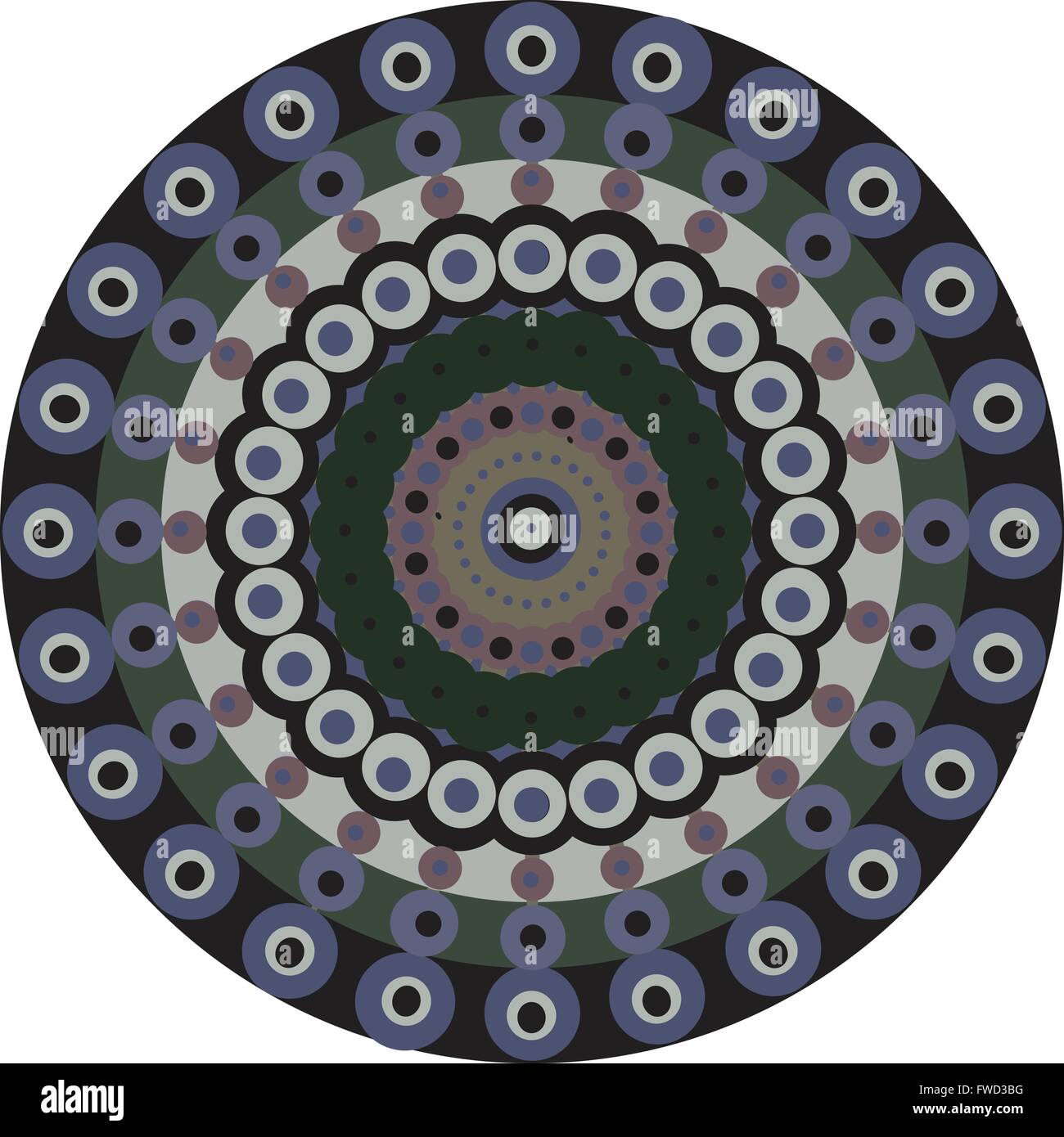 circles in circles, decorative rosetta in deep colors Stock Vector ...