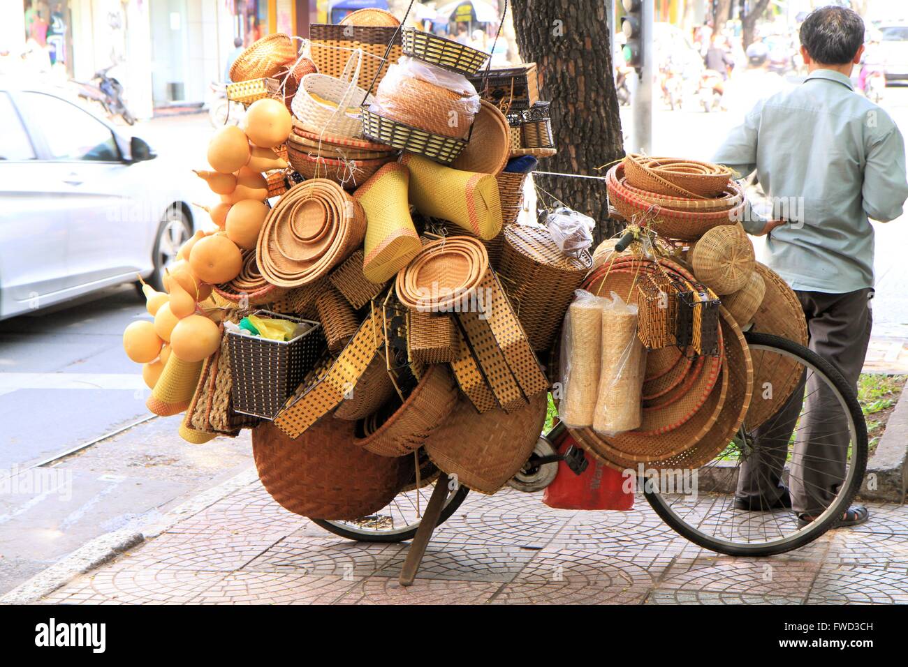 Overloaded bike with baskets, Saigon, Vietnam, Asia Stock Photo - Alamy