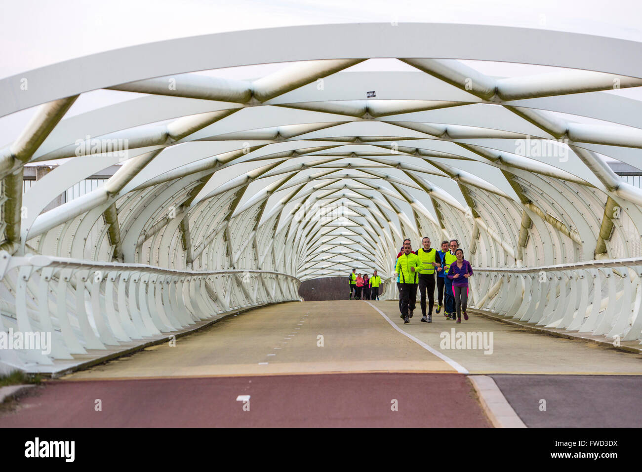 Modern architecture Bike path and footbridge De Groene Verbindingin ...