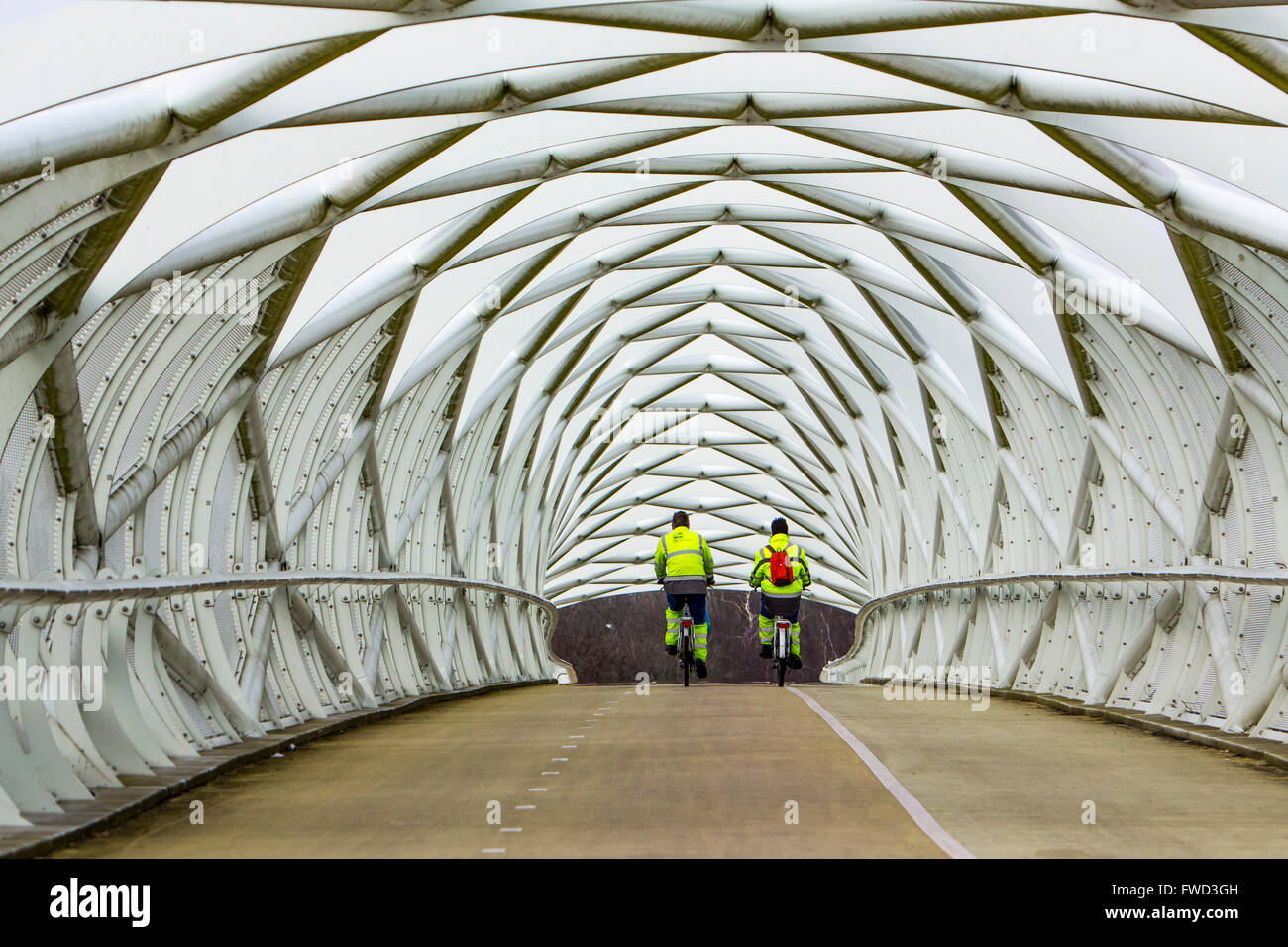 Modern architecture Bike path and footbridge De Groene Verbindingin ...
