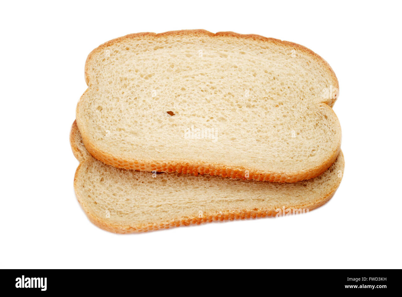 Two Slices of Fresh Rye Bread on White Stock Photo - Alamy