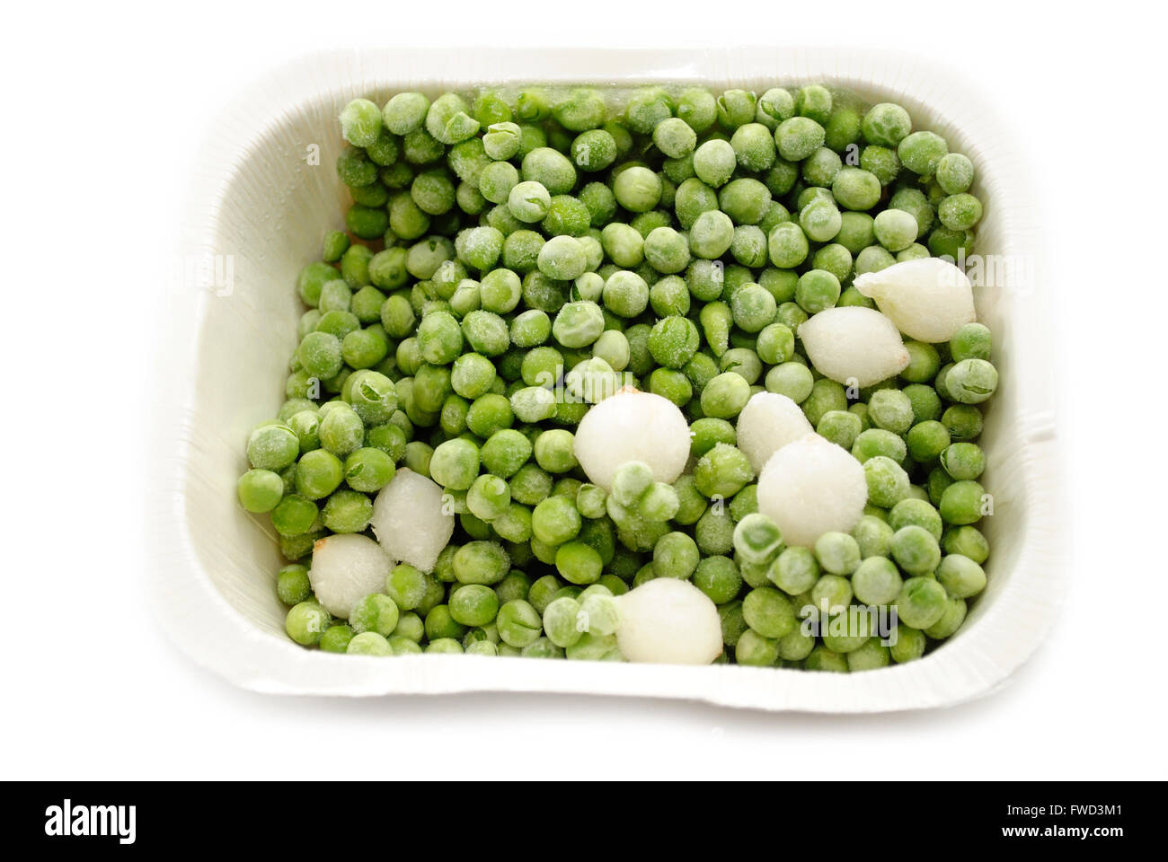 Frozen Peas and Onions in a Container Stock Photo - Alamy