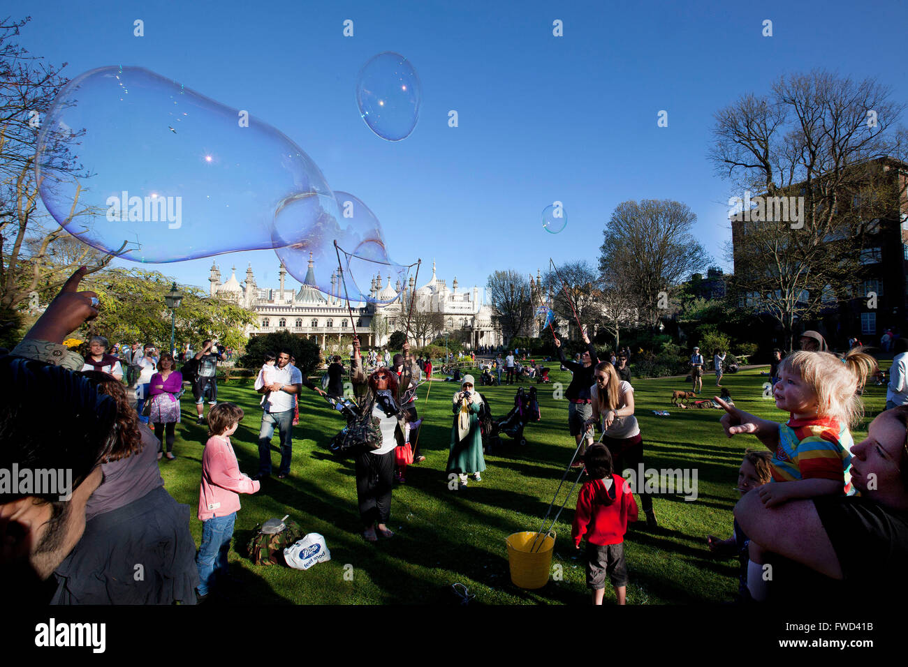 Brighton,UK: Bank Holiday fun in the park next to the Royal Pavillion ...