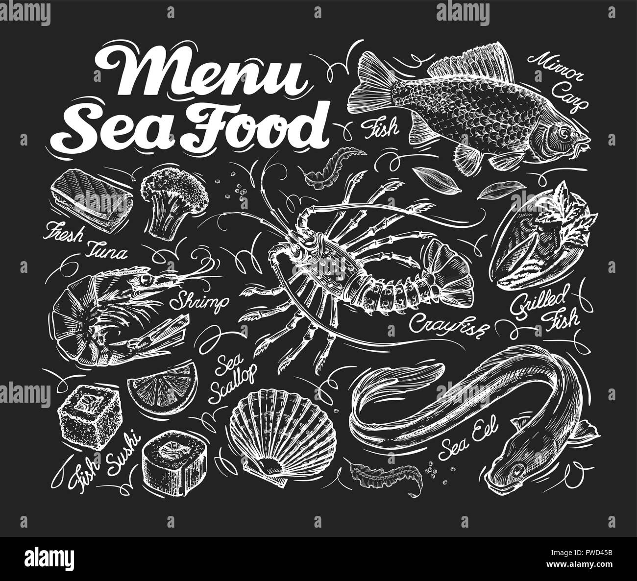 Eel fish black Black and White Stock Photos & Images - Alamy