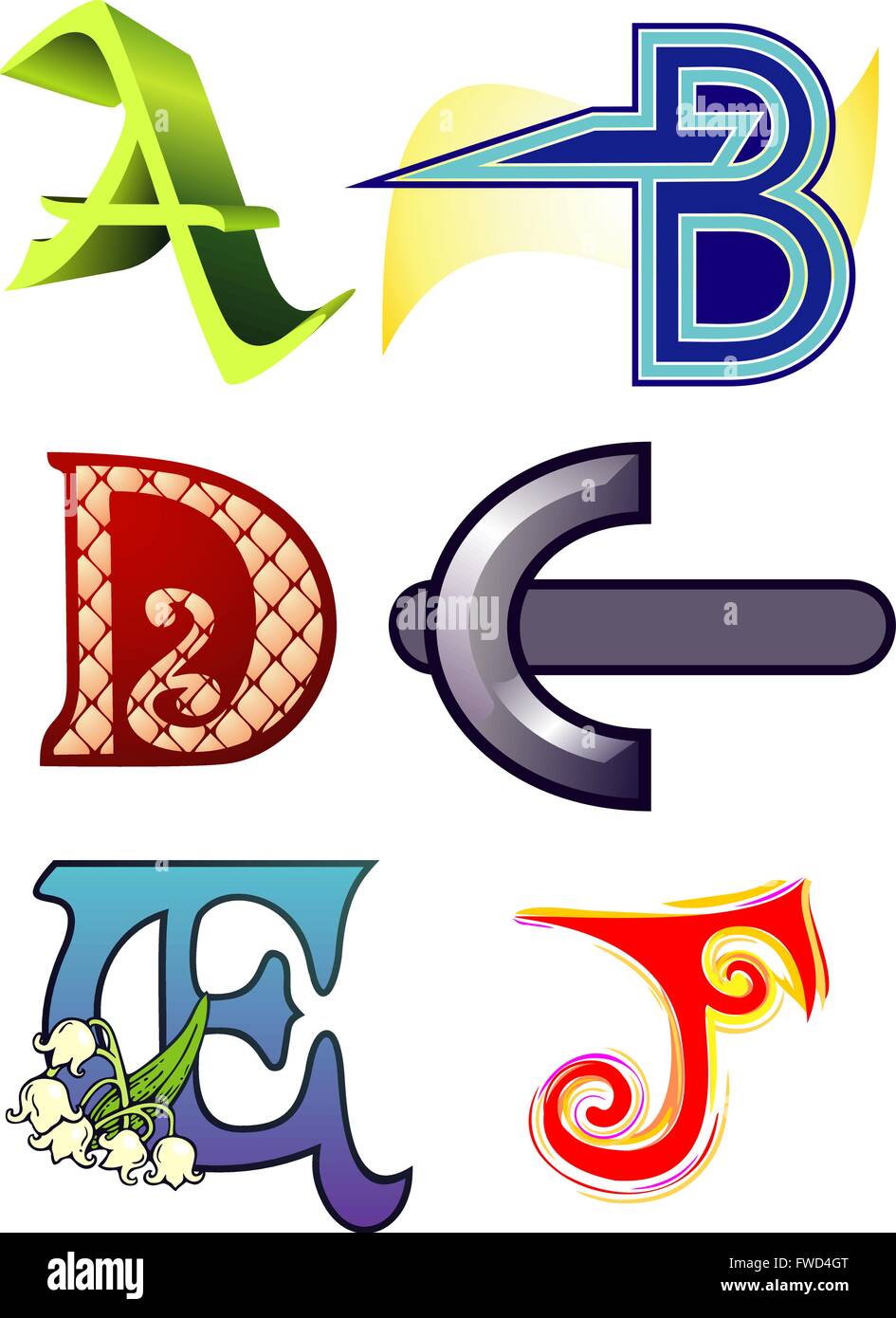 Fancy Letters Stock Vector Images - Alamy