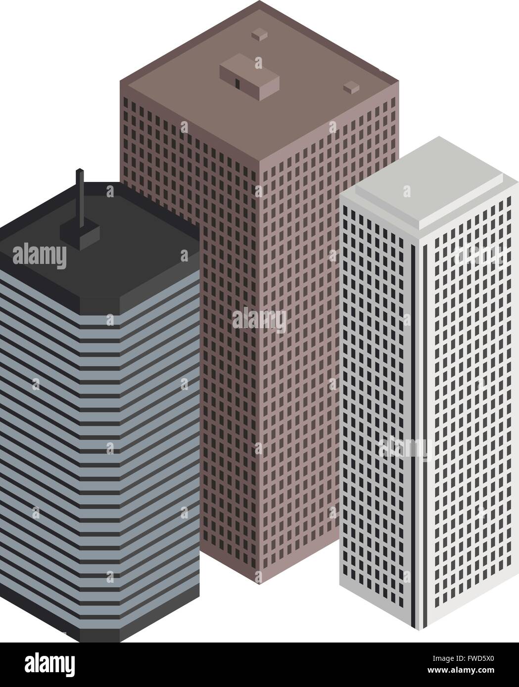 Isometric city buildings, 3D view, vector Stock Vector Image & Art - Alamy