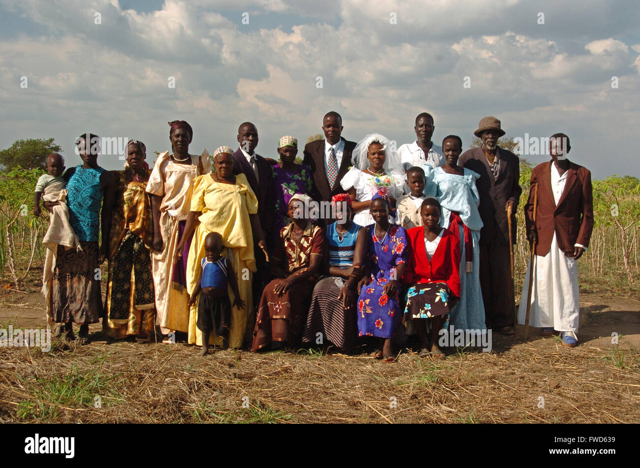 Lacekocot, Pader, Uganda. Friends and family gather for the wedding of ...