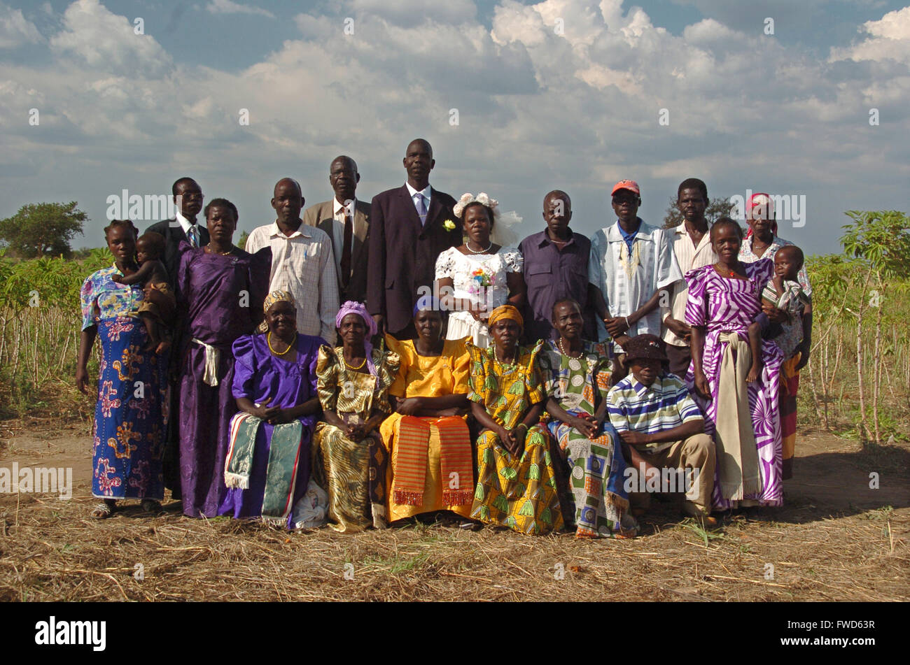 Lacekocot, Pader, Uganda. Friends and family gather for the wedding of ...