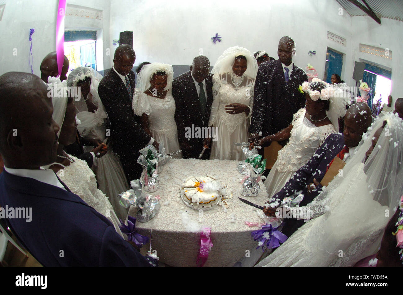 Lacekocot, Pader, Uganda. Friends and family gather for the wedding of ...