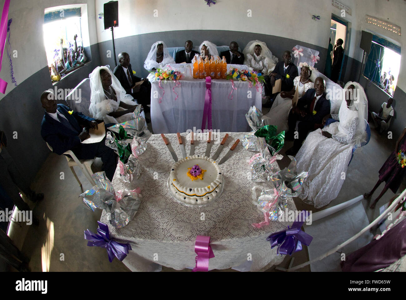 Lacekocot, Pader, Uganda. Friends and family gather for the wedding of ...