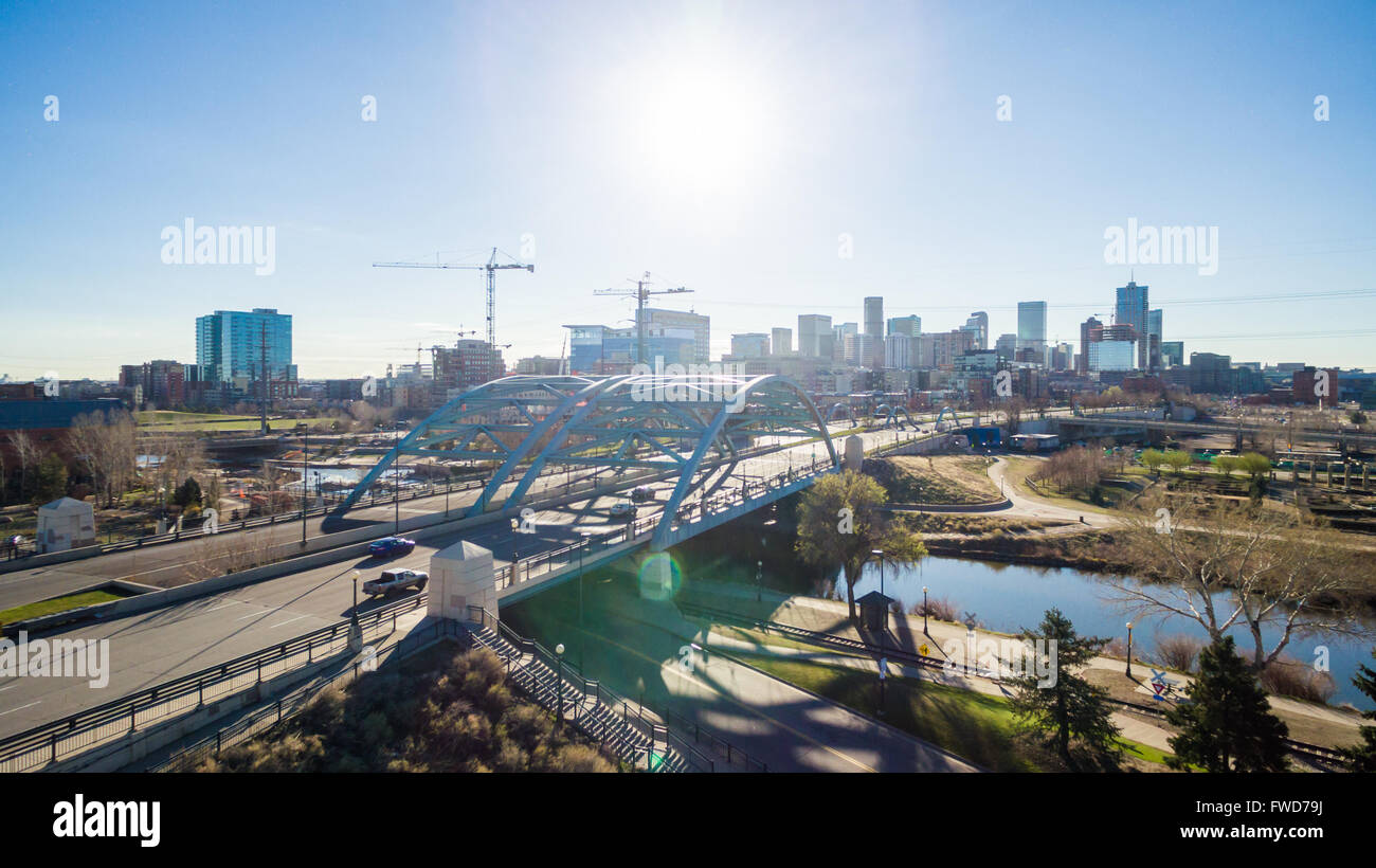 Aerial view of downtown Denver in early Spring Stock Photo - Alamy