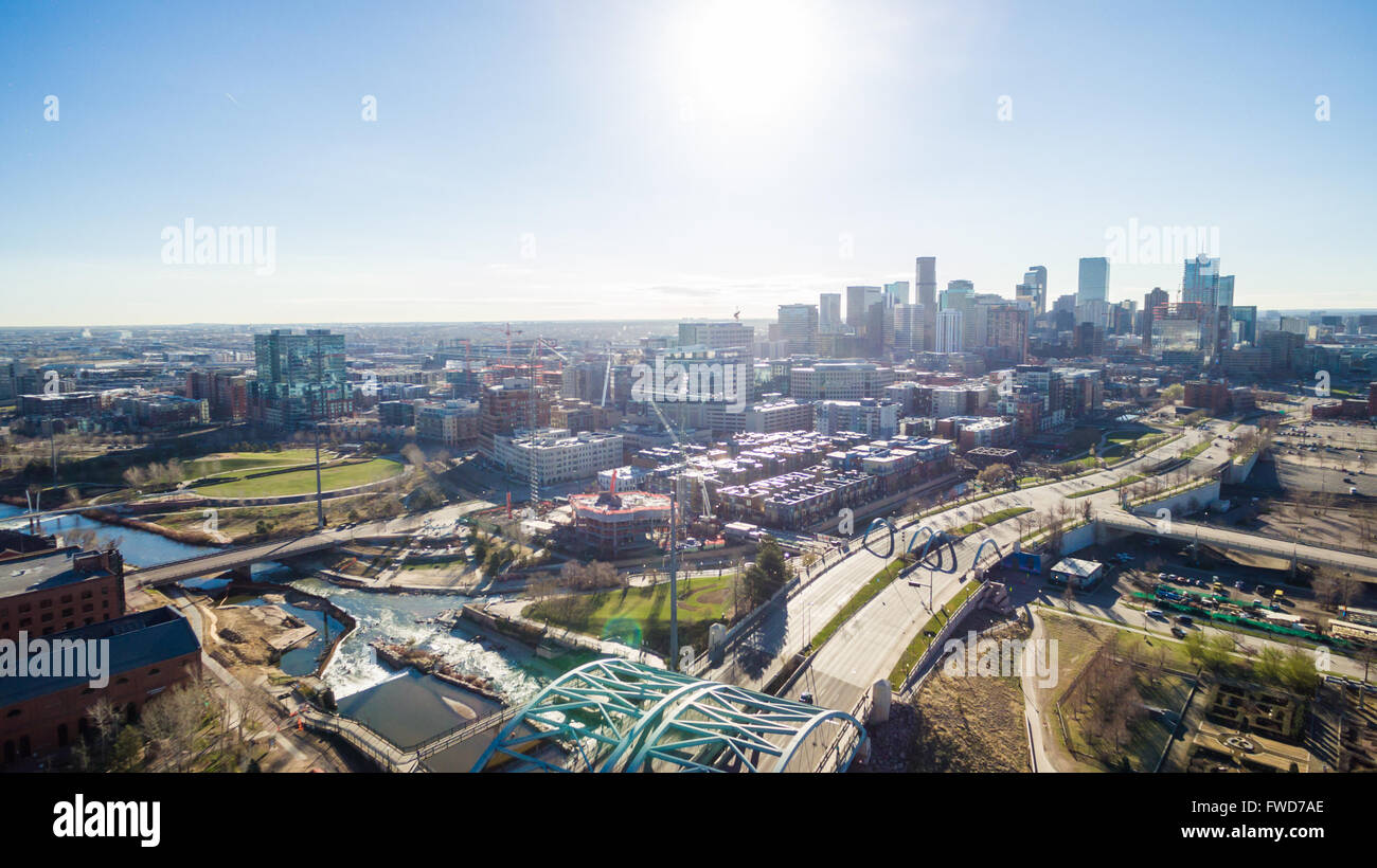 Aerial view of downtown Denver in early Spring Stock Photo - Alamy