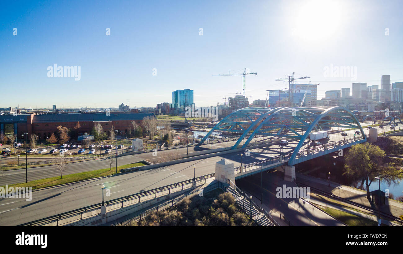 Aerial view of downtown Denver in early Spring Stock Photo - Alamy