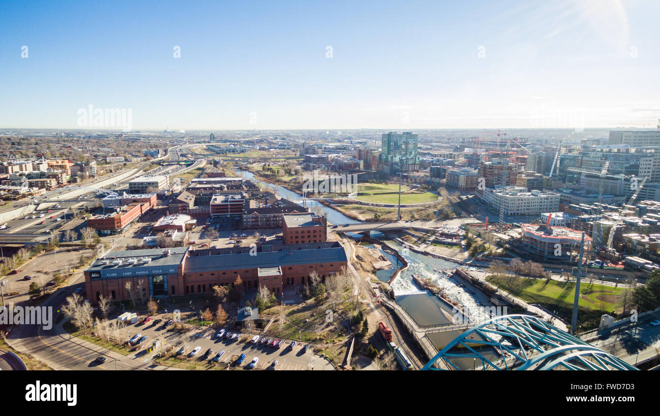 Aerial view of downtown Denver in early Spring Stock Photo - Alamy