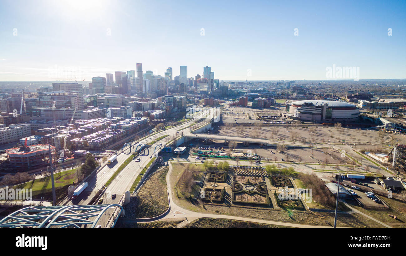 Aerial view of downtown Denver in early Spring Stock Photo - Alamy
