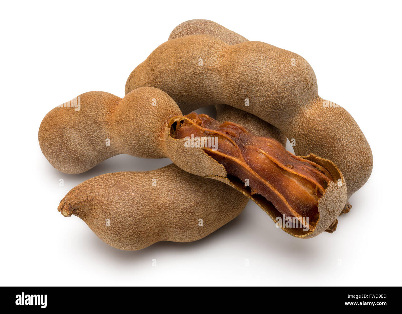Dried Tamarind Fruit Isolated on White Background in Full Depth of ...