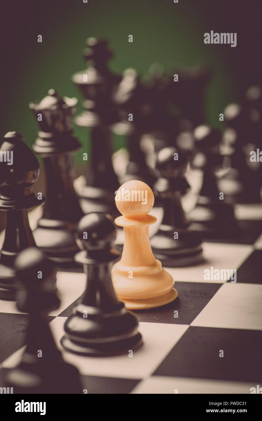 Close-up image of a chess board with chess pieces Stock Photo - Alamy