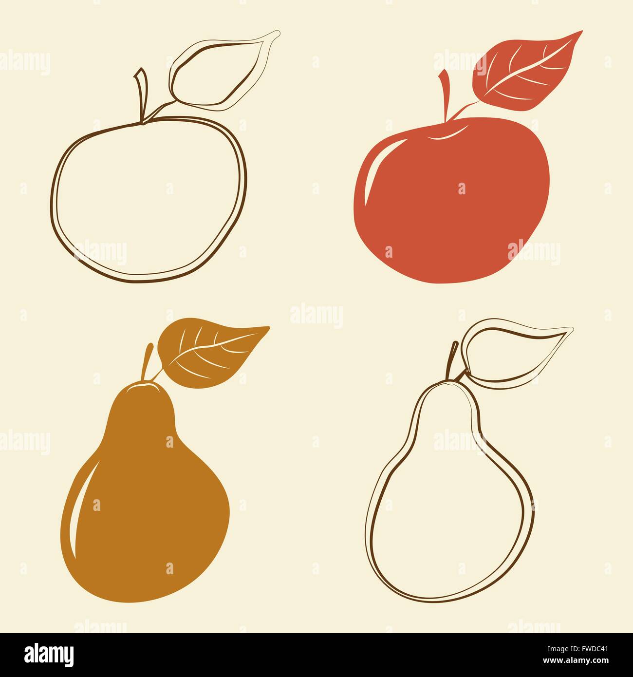 Apple and pears icons - vector illustration Stock Vector Image & Art ...