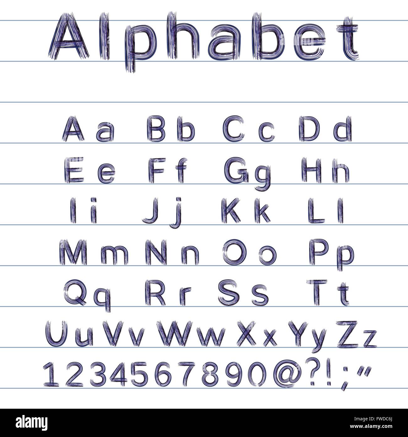 hand-drawing alphabet - vector illustration Stock Vector Image & Art ...