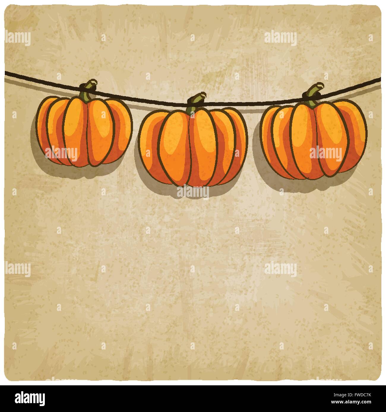 Pumpkins on old background Stock Vector Images - Alamy