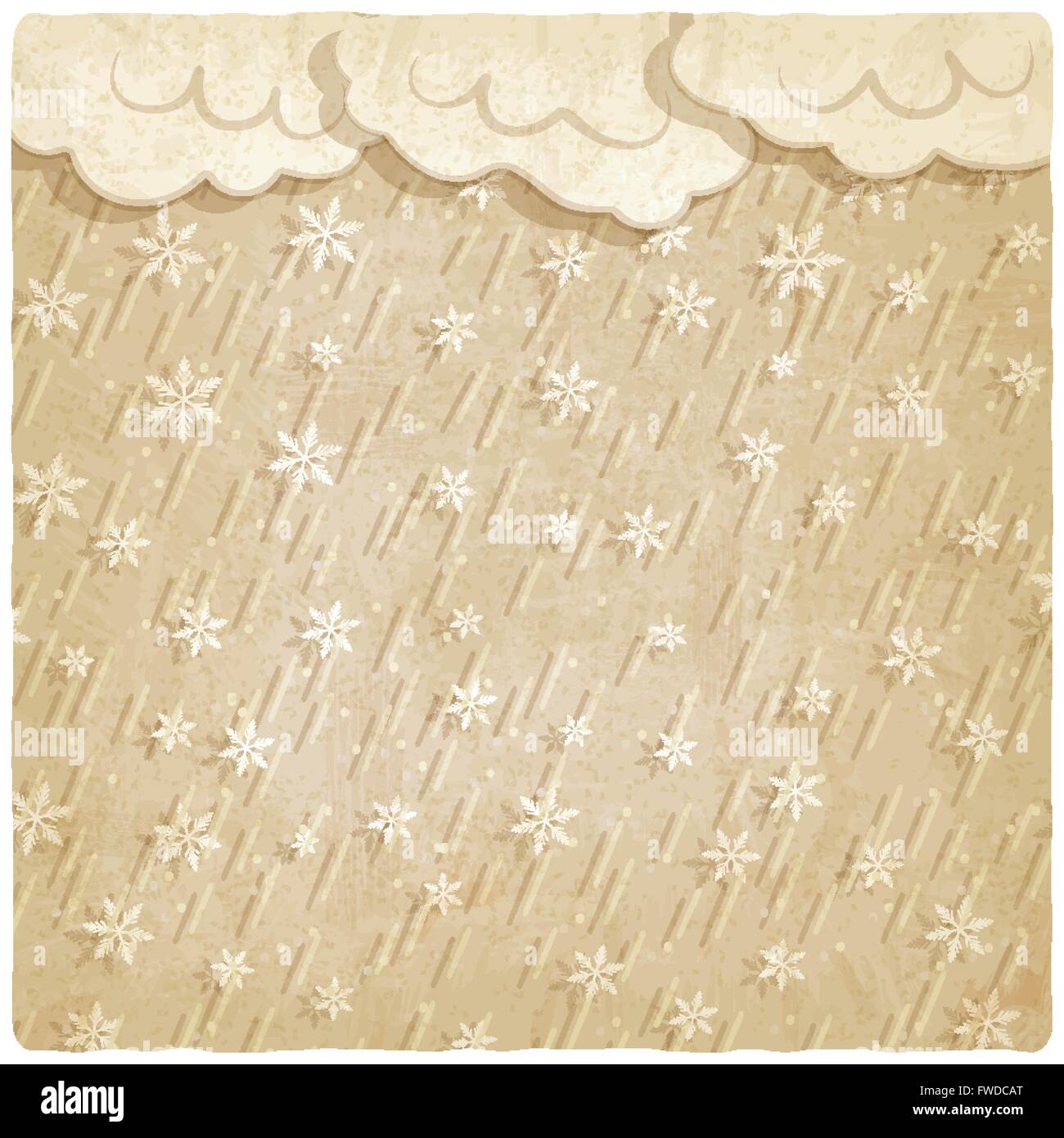 Vintage background with falling snow - vector illustration Stock Vector ...