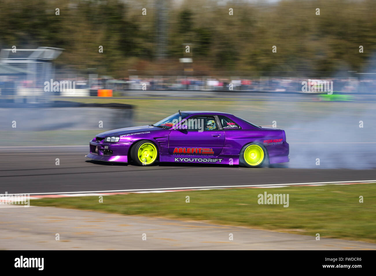 A drift car on track at Castle Combe Circuit Stock Photo - Alamy