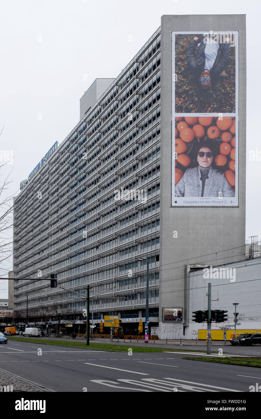 BERLIN, MARCH 31: The "Berliner Zeitung" building and huge bill board ...