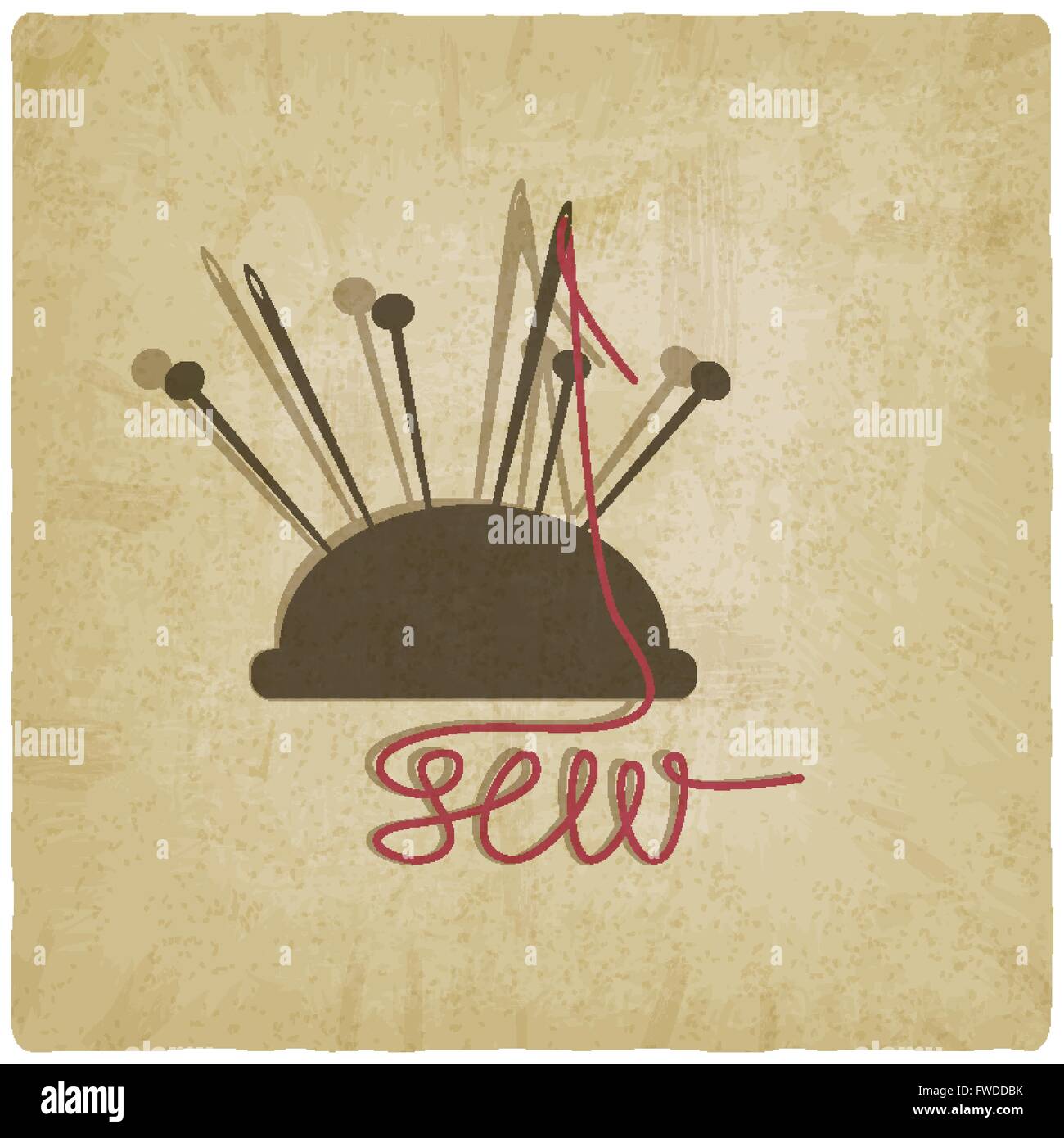 sewing vintage background - vector illustration Stock Vector Image ...